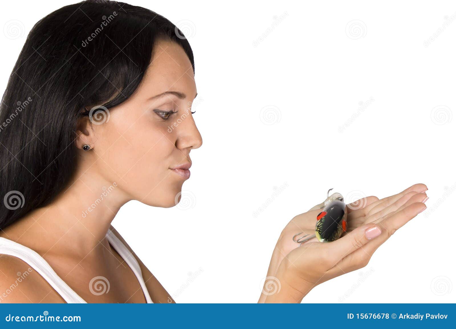 Girl with a bait stock photo. Image of fishing, recreation - 15676678