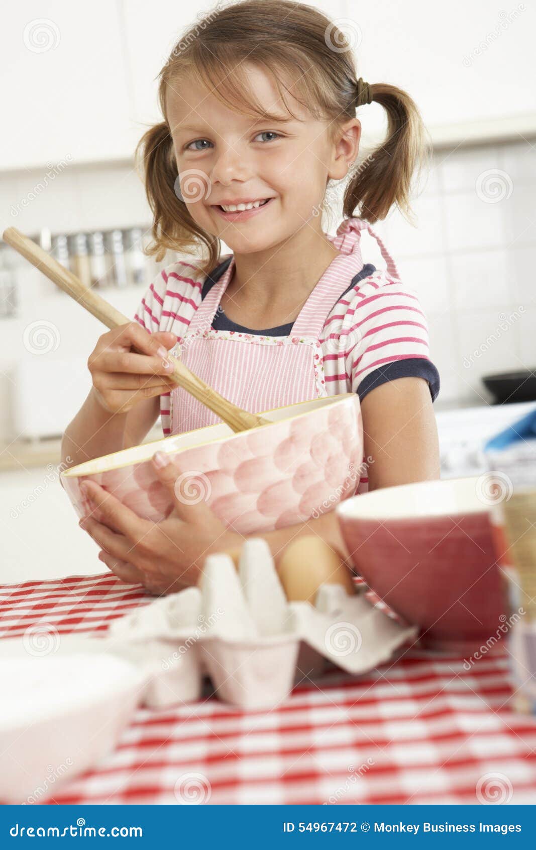 Girl Baking in Kitchen stock photo. Image of kitchen - 54967472