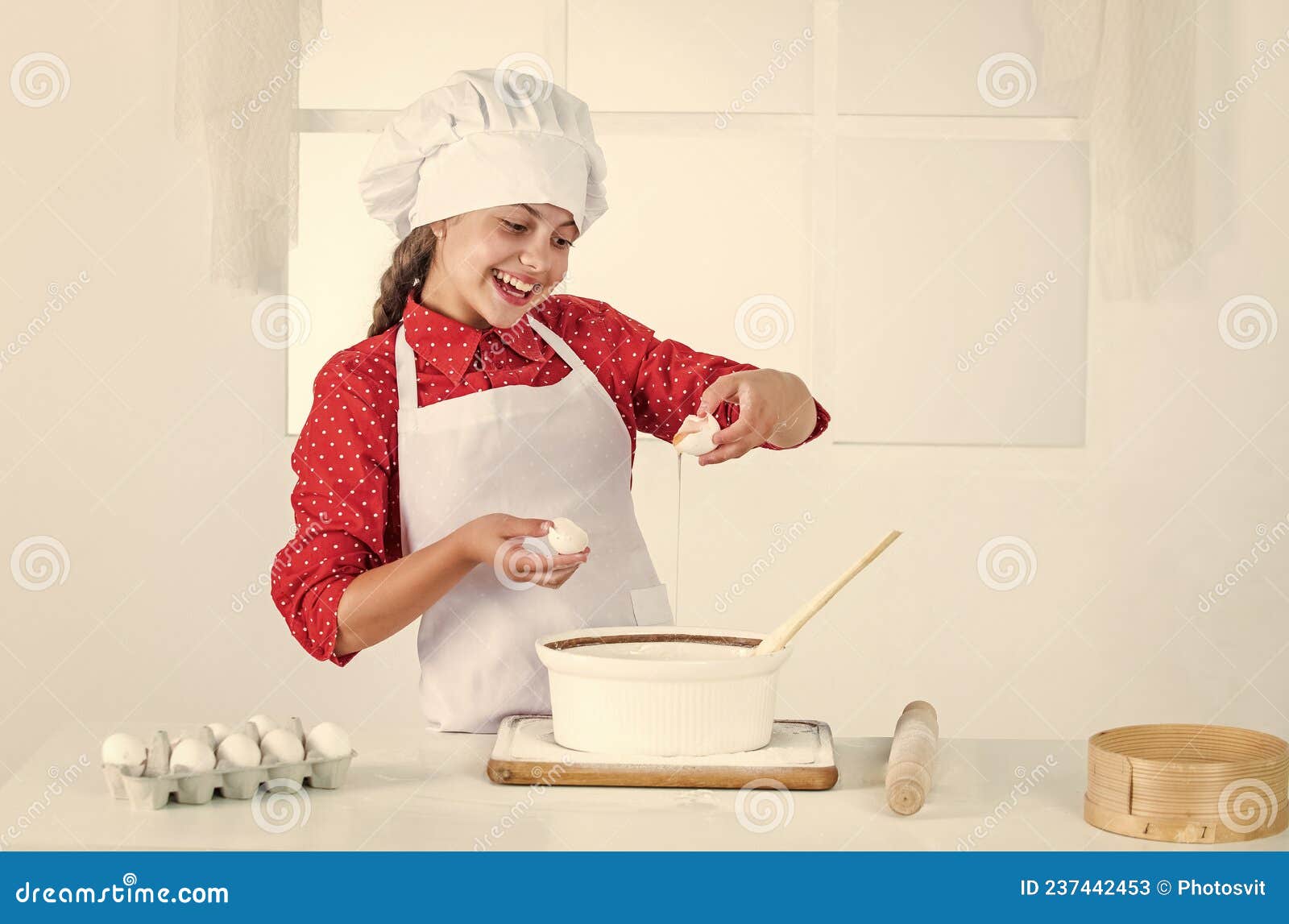 Girl Baking Something for Supper, Cook Stock Image - Image of cooking ...