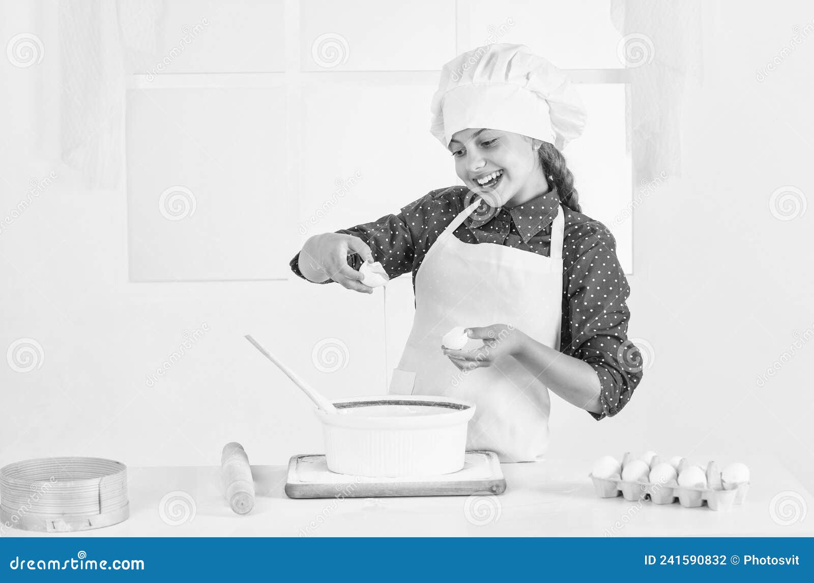 Girl Baking Something for Supper, Cook Stock Photo - Image of preparing ...