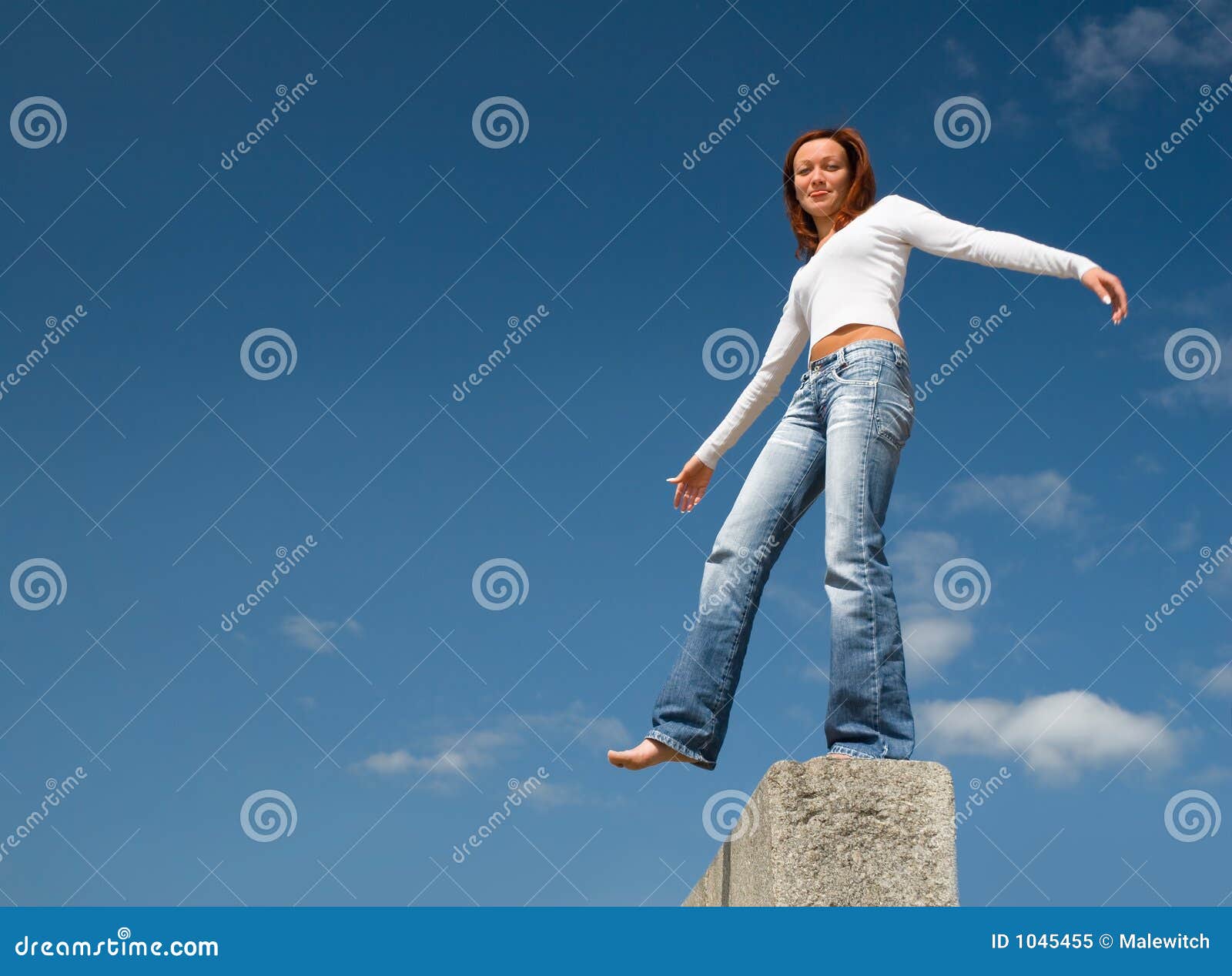 Girl Balancing Above a Precipice-1 Stock Image - Image of eyes ...