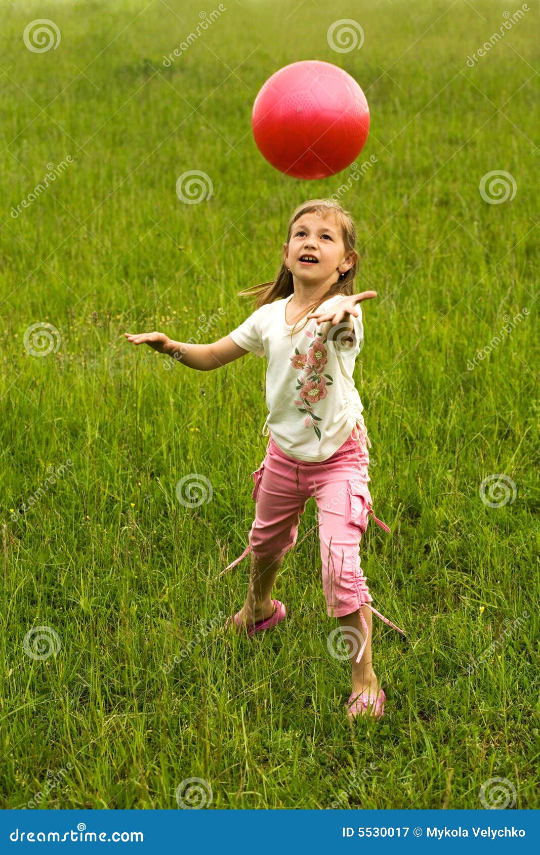 Girl with ball stock image. Image of ball, play, girl - 5530017