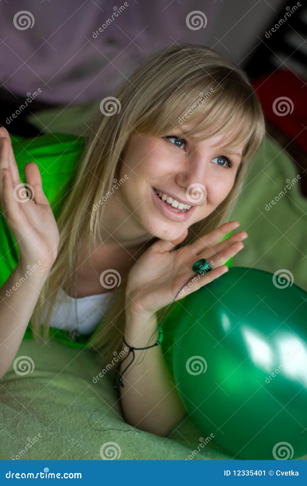 Girl with balloon stock image. Image of person, happiness - 12335401