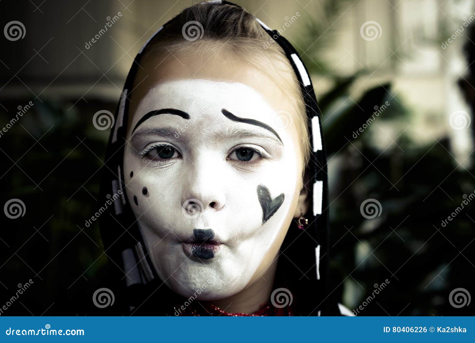 Girl with a Balloon in the Form of Mime Actor Stock Photo - Image of ...
