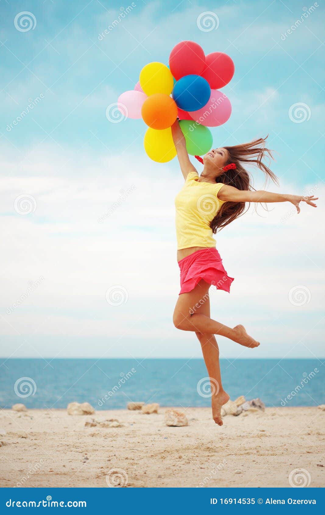 Girl with balloons stock image. Image of activity, celebration - 16914535