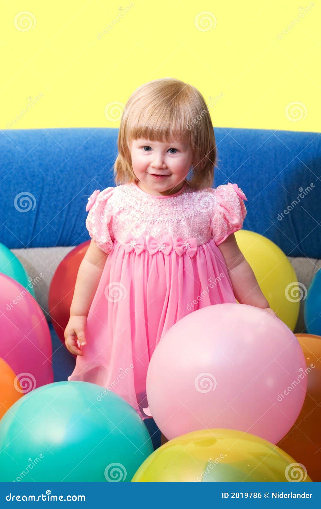 Girl with balloons stock photo. Image of girl, birthday - 2019786