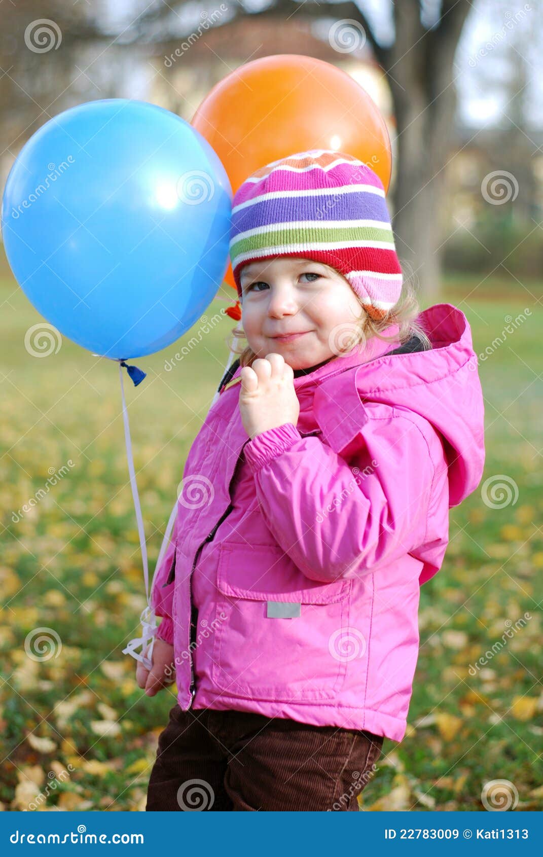 Girl with balloons stock image. Image of park, cheerful - 22783009