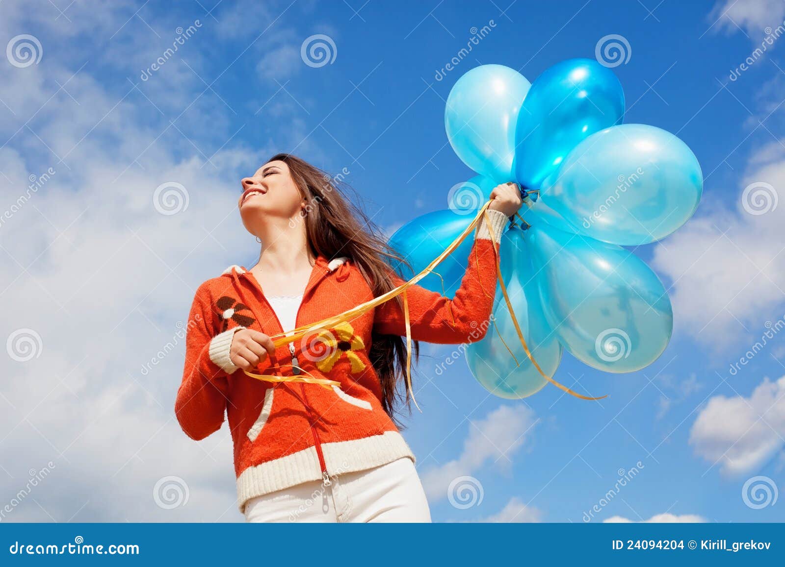 Girl with balloons stock photo. Image of balloon, celebration - 24094204