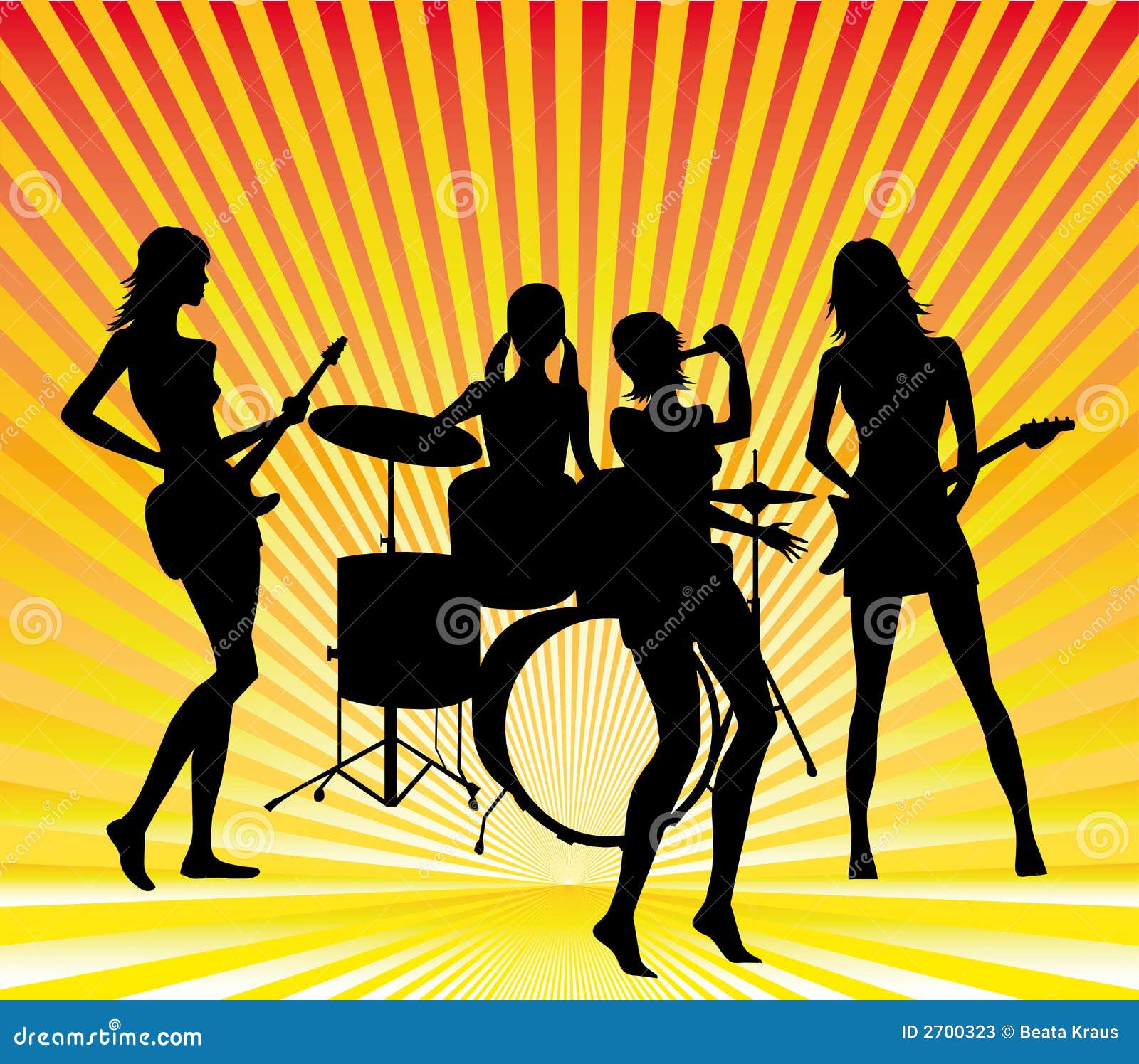 Girl band stock vector. Illustration of life, group, hair - 2700323