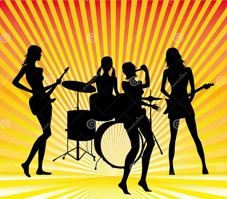 Girl band stock vector. Illustration of life, group, hair - 2700323