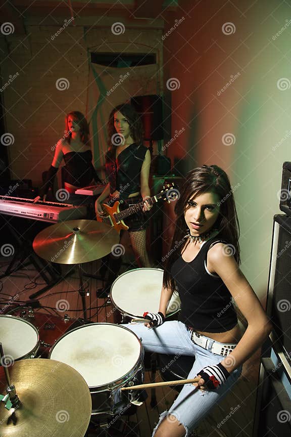 Girl band. stock photo. Image of microphone, music, sound - 2768846