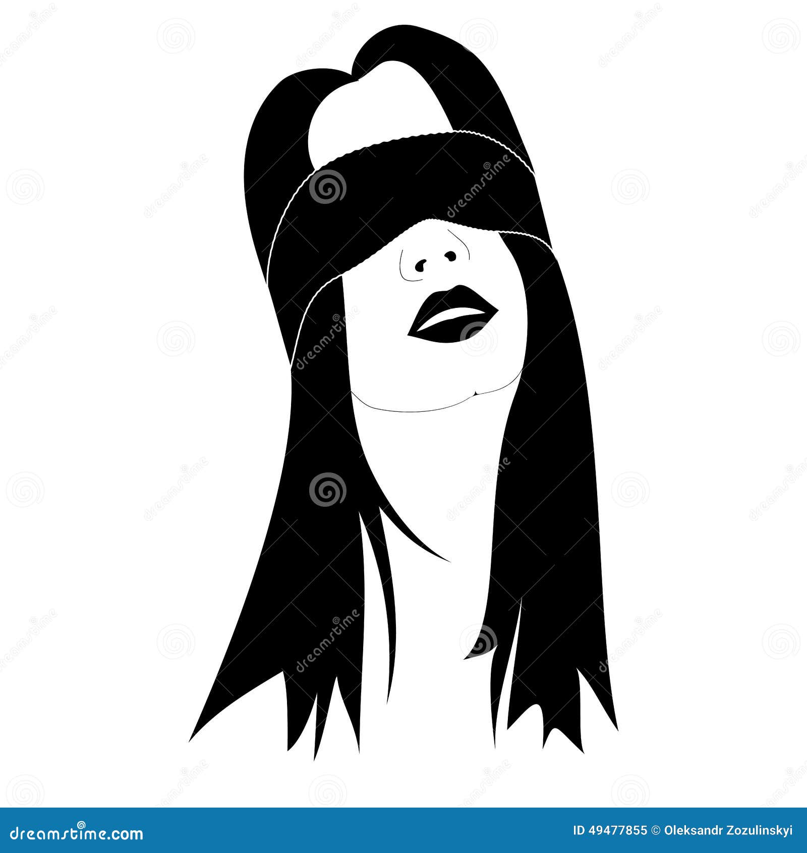A Girl with a Bandage on the Eyes. Vector Stock Vector - Illustration ...