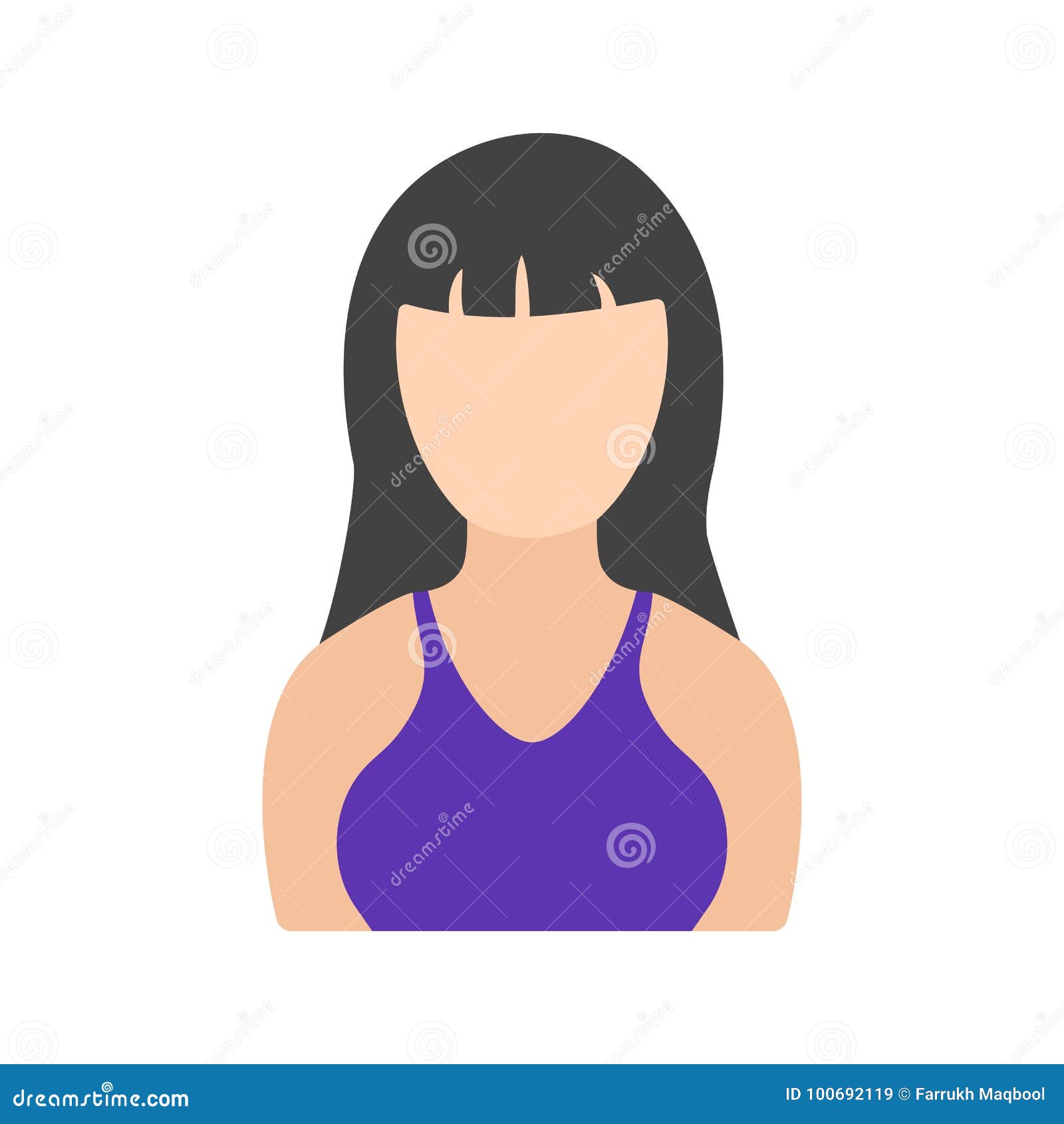 Girl With Bangs Stock Vector Illustration Of Bangs 100692119