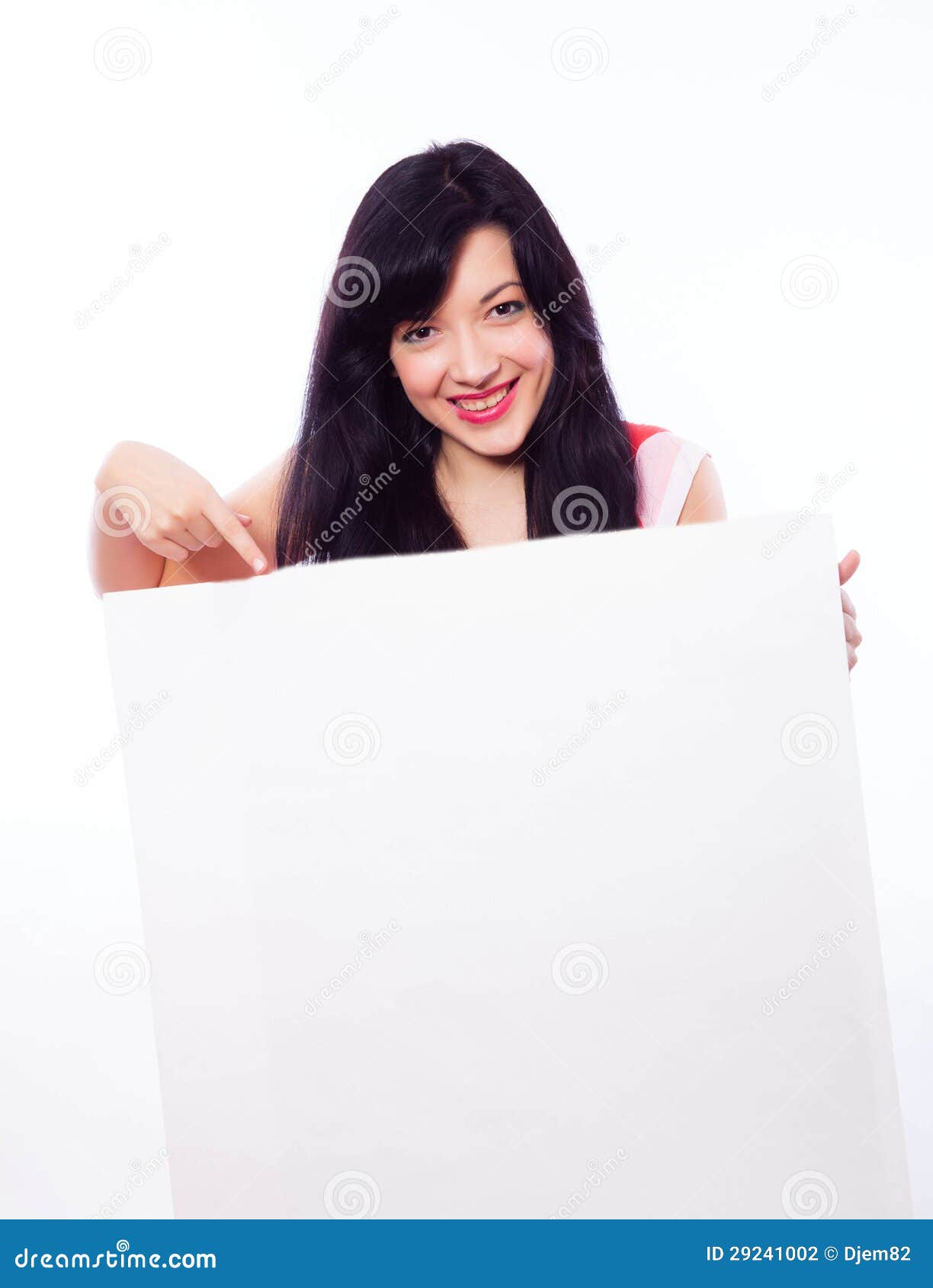 Girl with banner. stock photo. Image of lady, friendly - 29241002