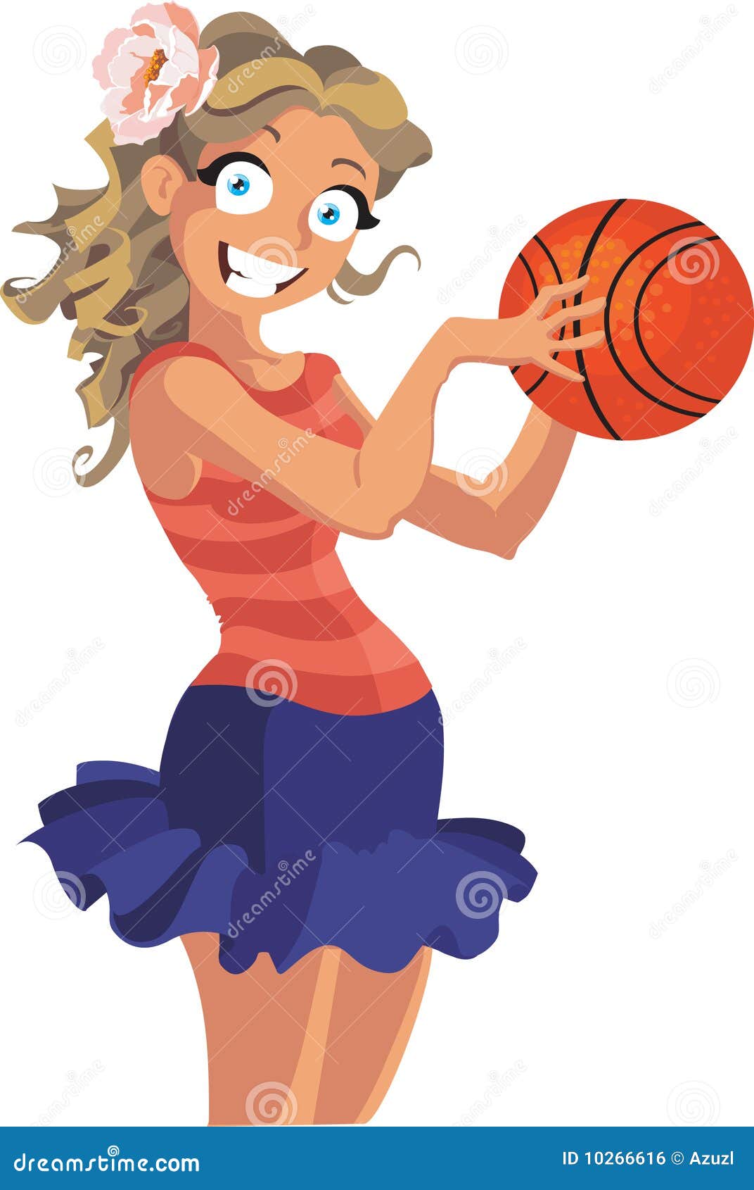Girl Basketball Player Cartoon