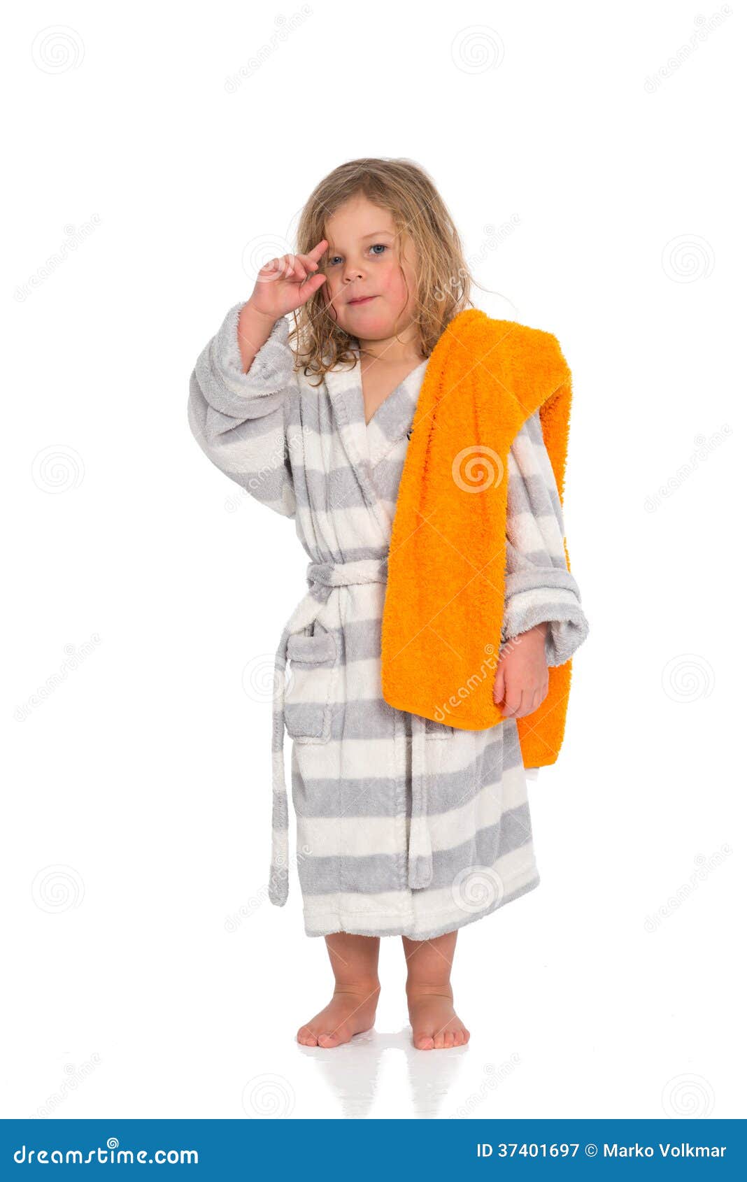 Girl in bath robe stock image. Image of clean, blond - 37401697