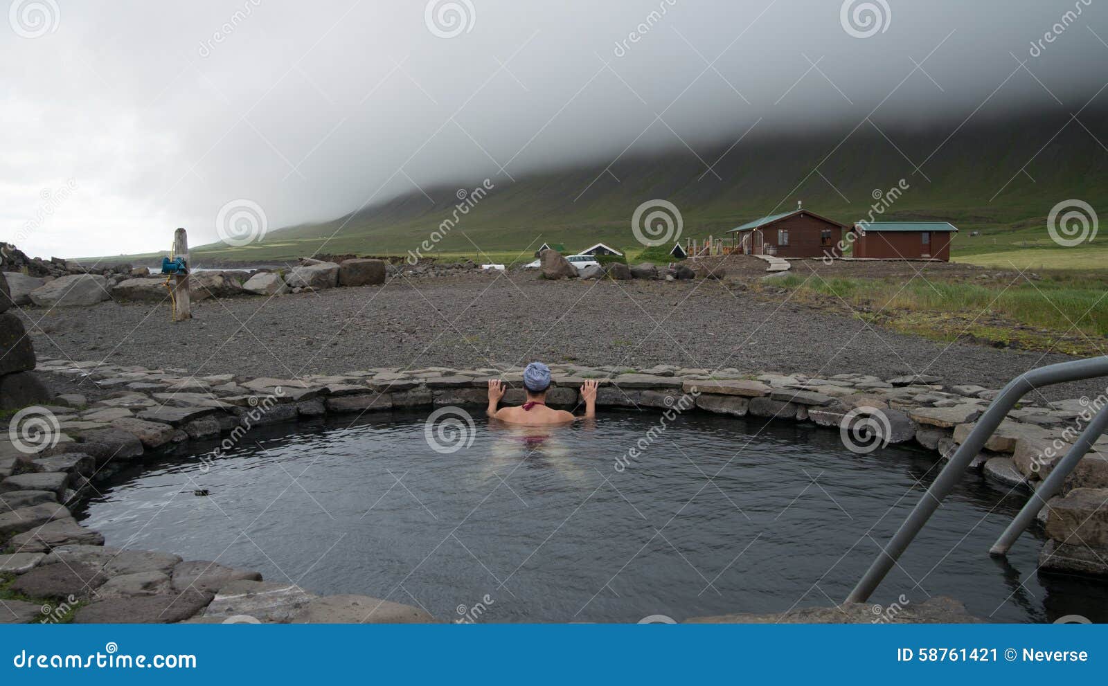 Girl Bathing in Natural Hot Spring Stock Image - Image of therapy ...