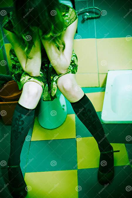 Girl In Bathroom Stock Image Image Of Adult Woman Anger 2557105
