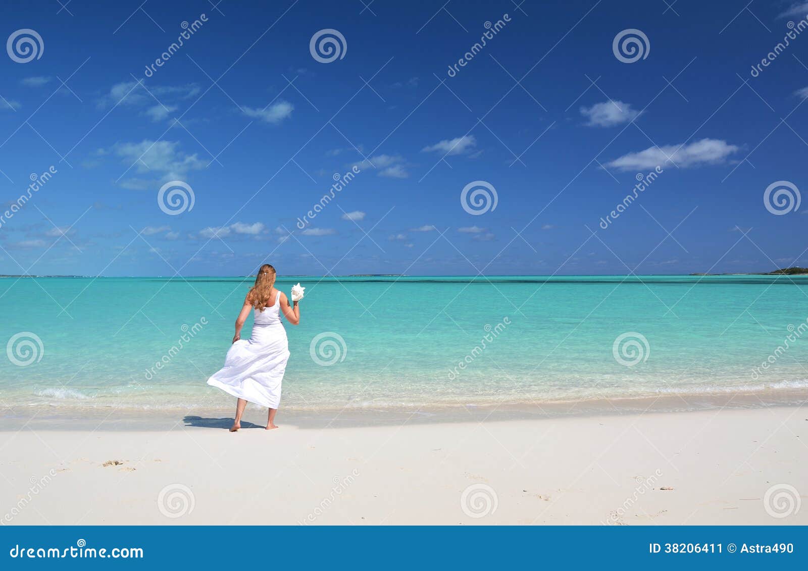 Girl on the Beach of Exuma, Bahamas Stock Image - Image of seascape ...