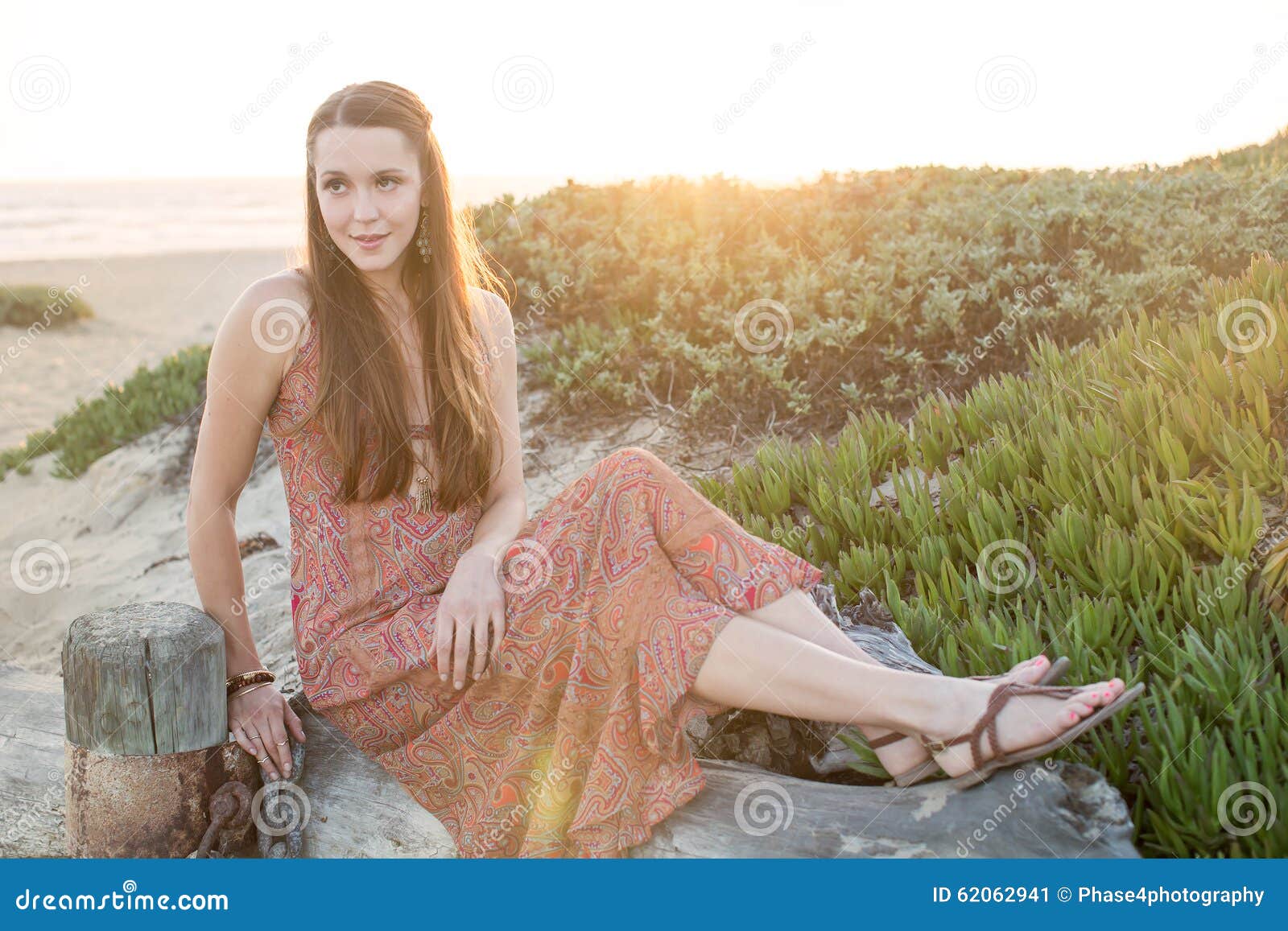 Girl beach sunset stock image. Image of people, natural - 62062941