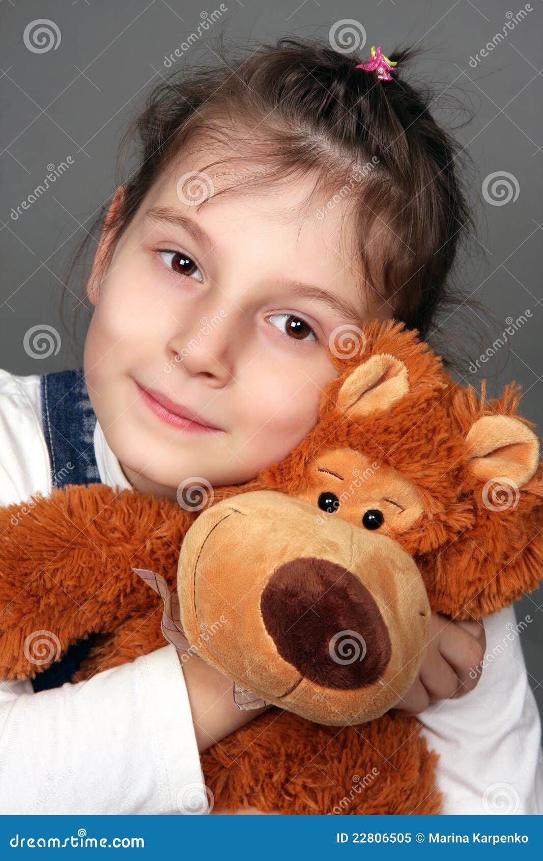 The girl with a bear stock image. Image of believe, play - 22806505