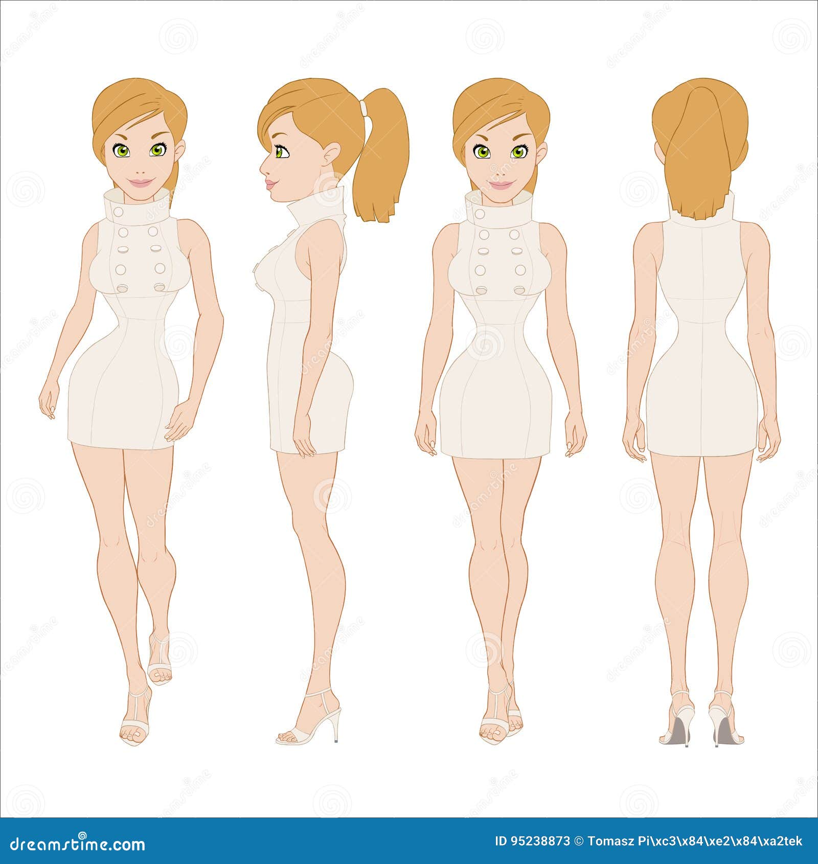 Girl stock illustration. Illustration of woman, cartoon - 95238873