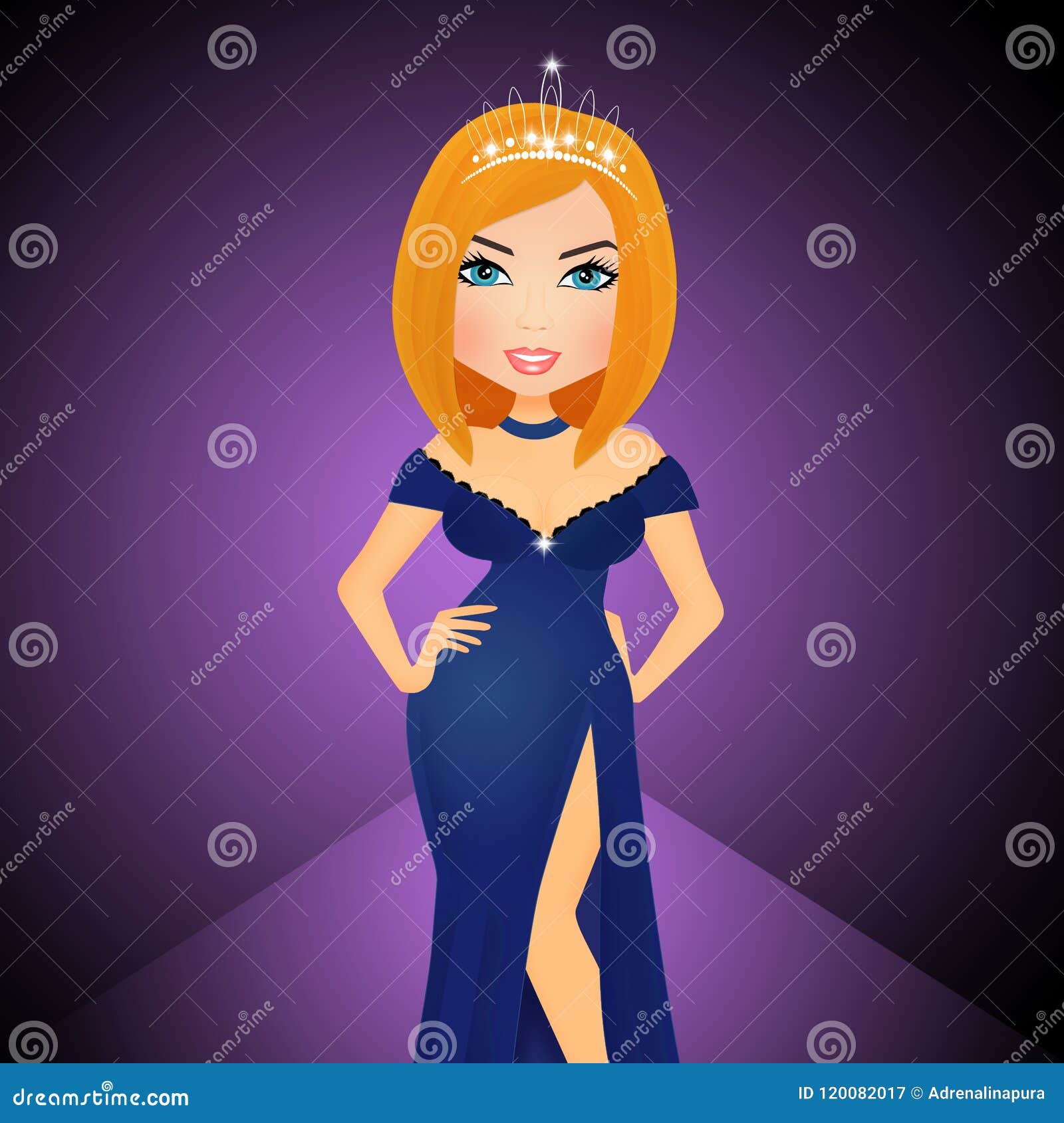 Girl beauty contest stock illustration. Illustration of long - 120082017