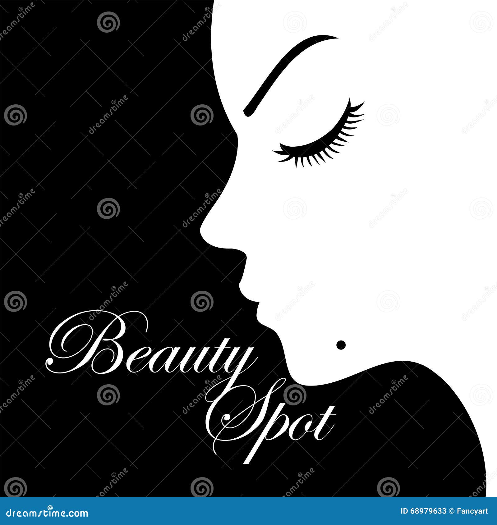 Girl with a beauty spot stock vector. Illustration of design - 68979633