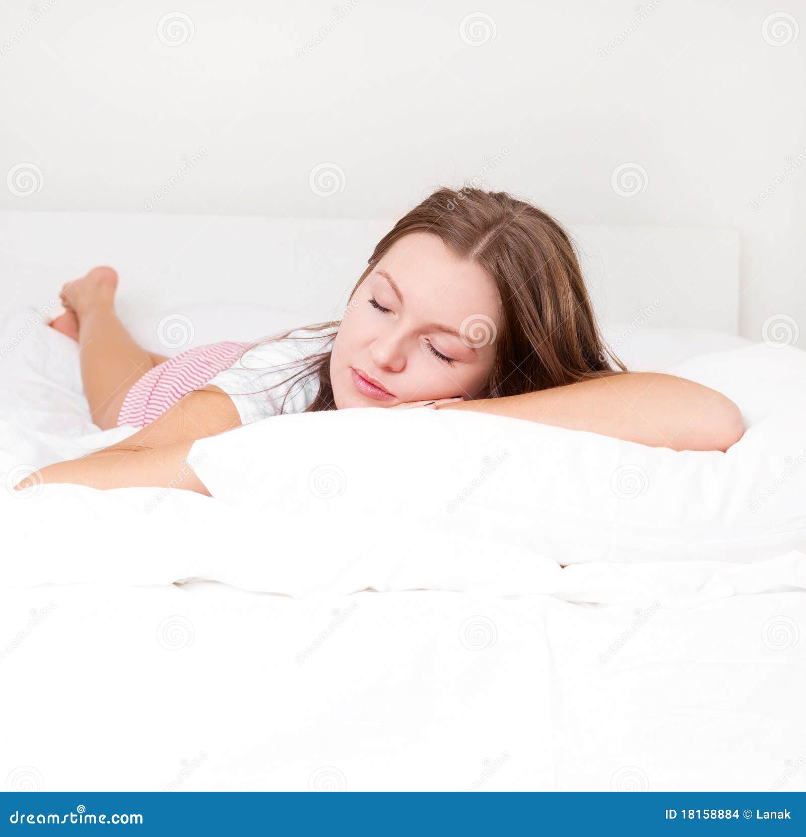 Girl in bed stock photo. Image of joyful, positive, optimistic - 18158884