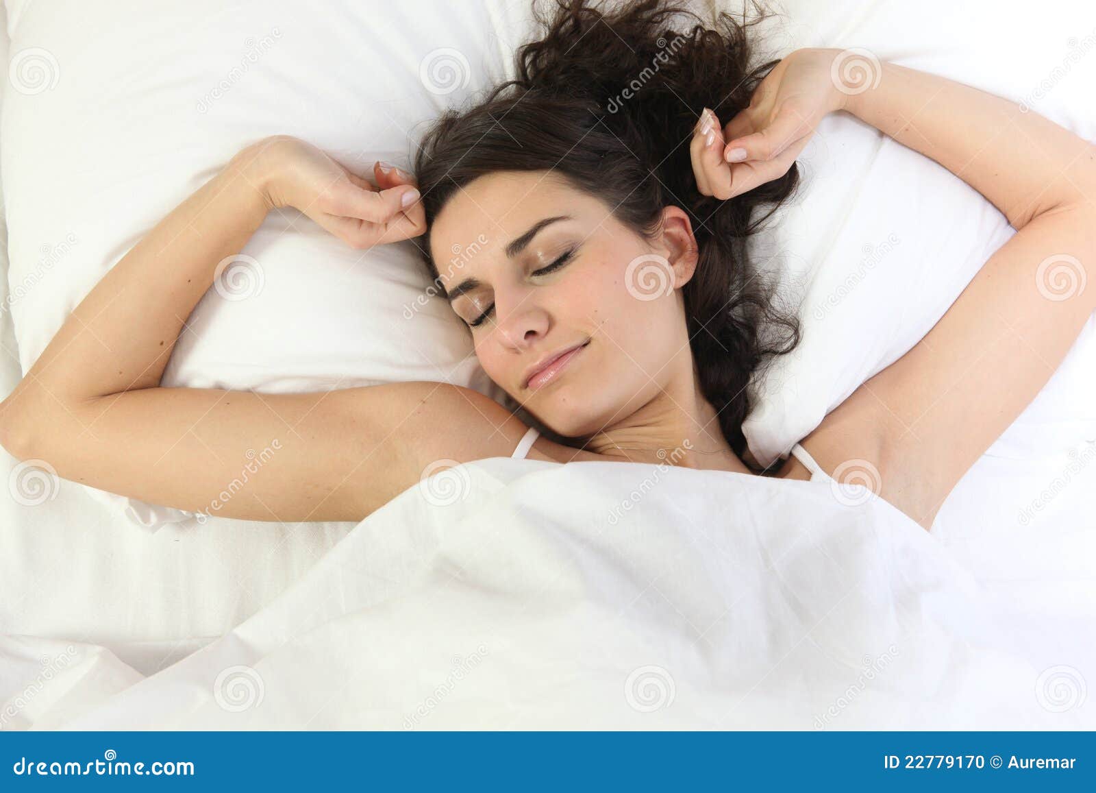 Girl in bed waking up stock photo. Image of awaken, hate - 22779170