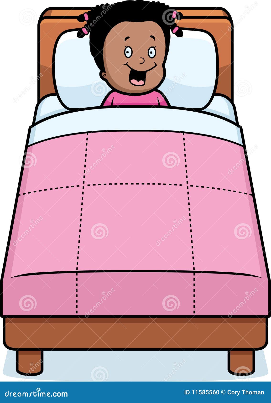 Girl Bedtime stock vector. Illustration of pillow, girl - 11585560