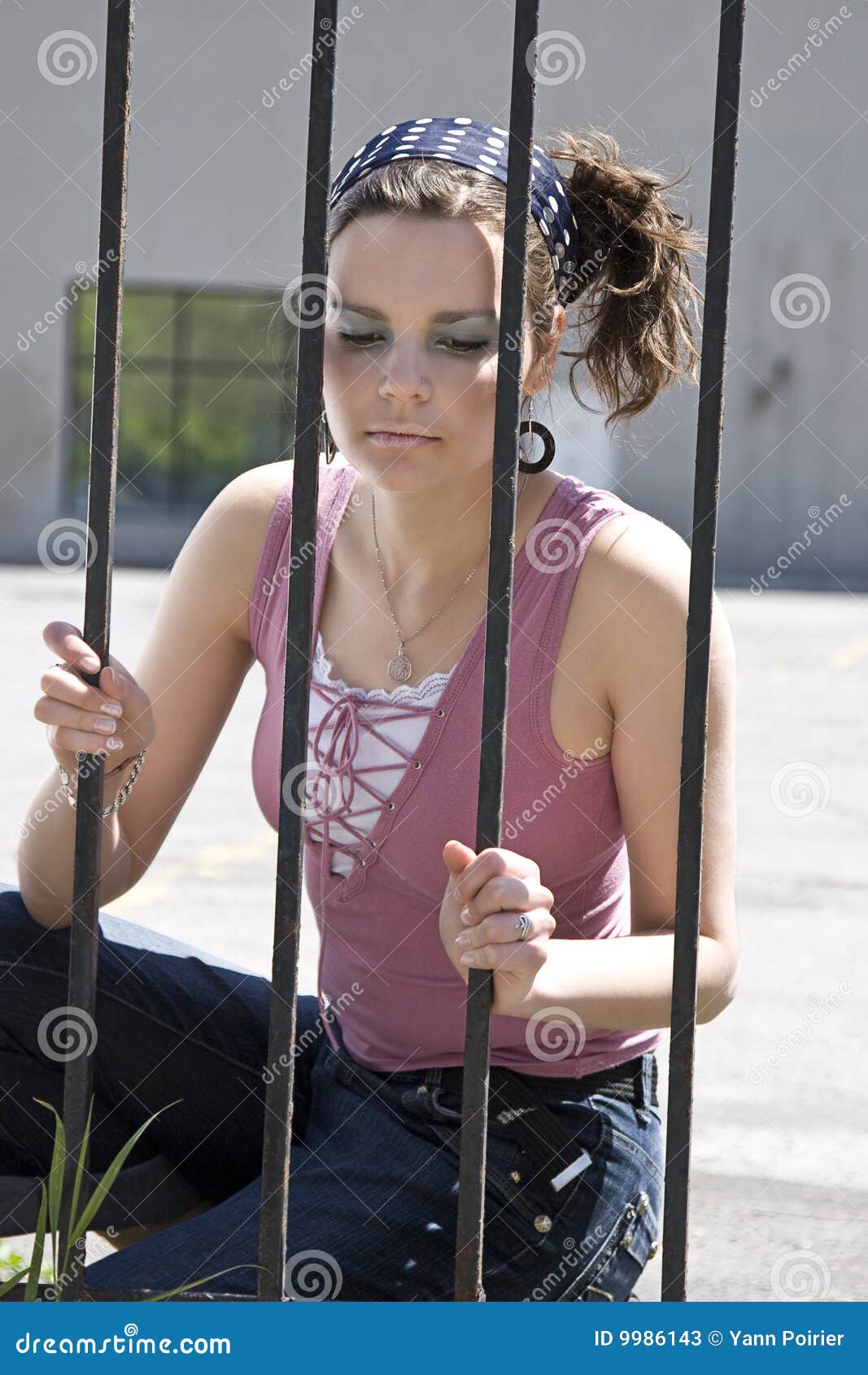 Girl Behind Fence Stock Photos - Image: 9986143