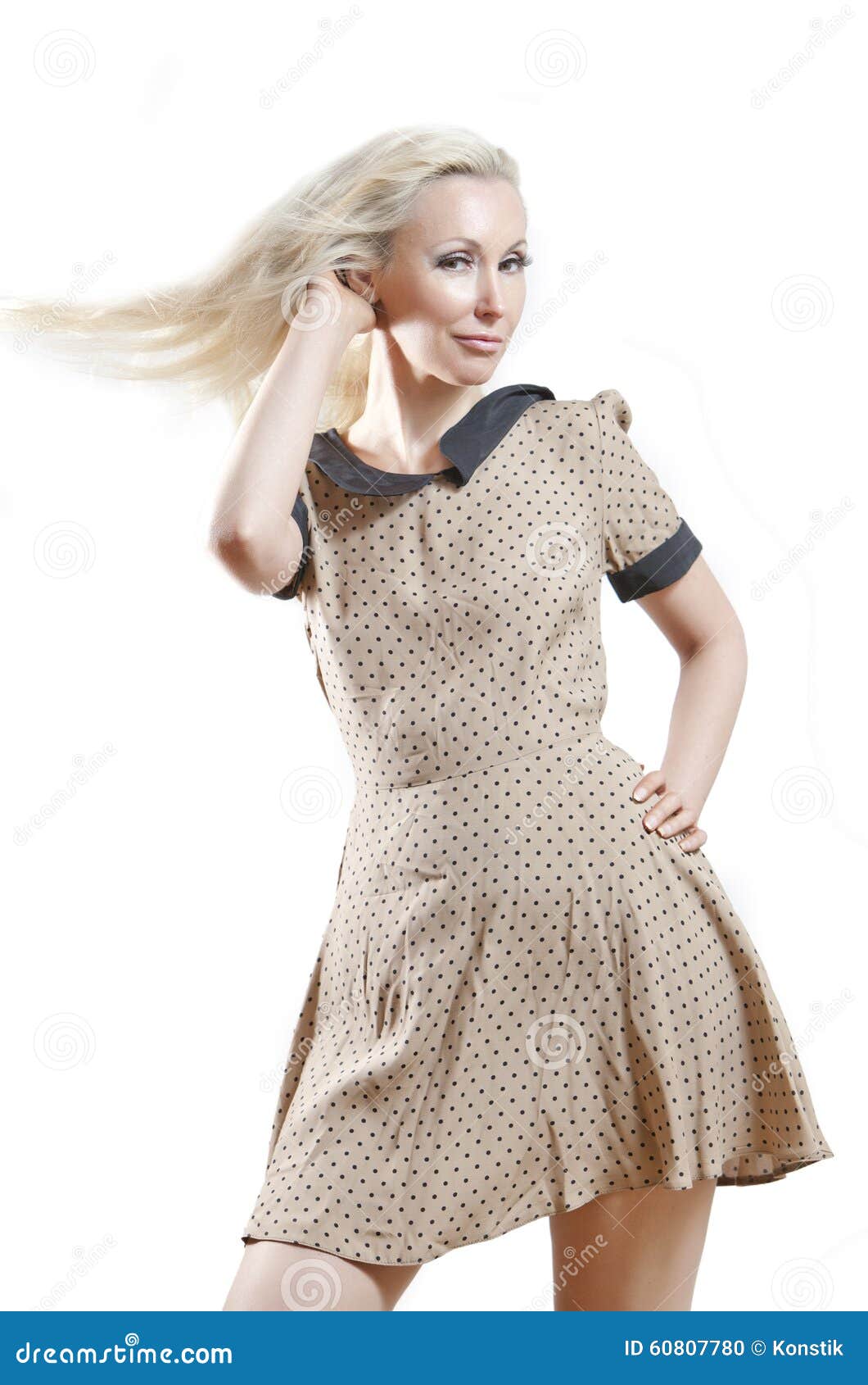 Girl in a beige dress stock photo. Image of afflicted - 60807780