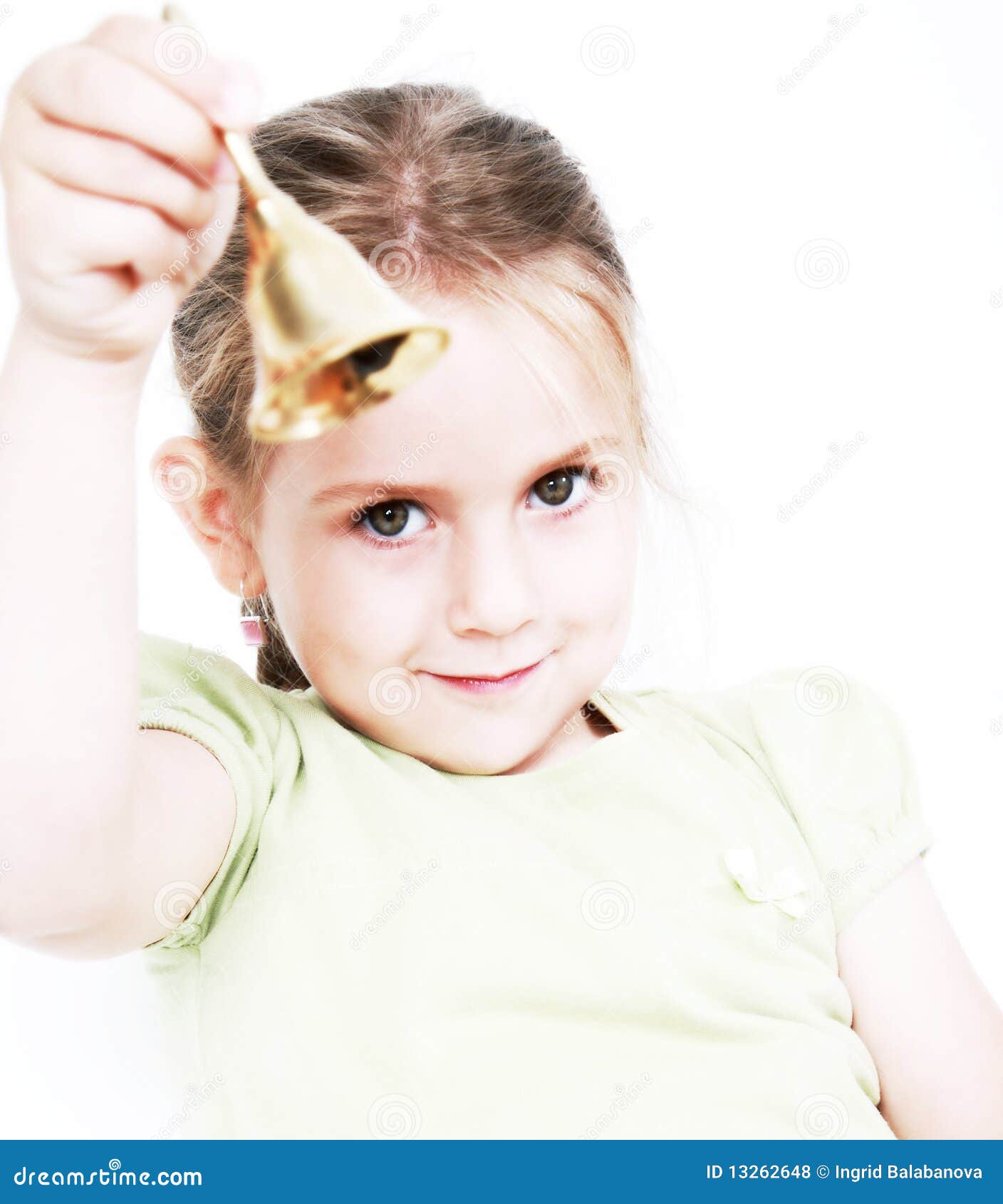 Girl with bell stock photo. Image of seasonal, lovely - 13262648