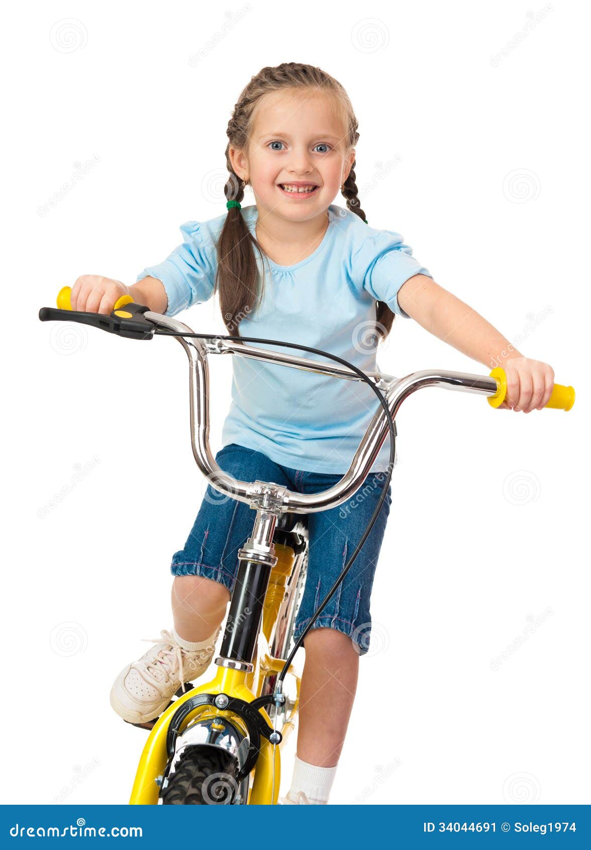 Girl on bicycle stock image. Image of cycle, playful - 34044691