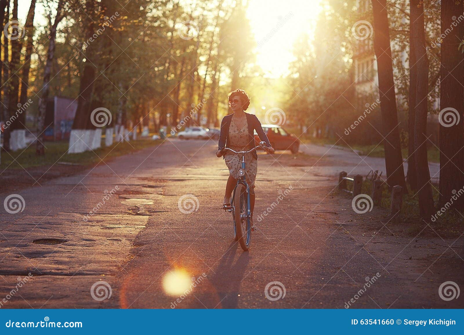 Girl on a Bicycle in Movement Stock Photo - Image of lifestyle, bicycle ...