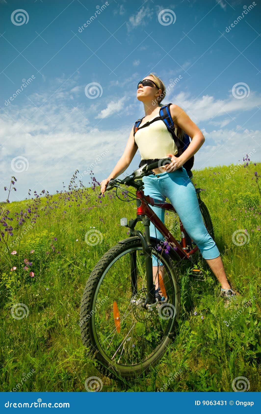 Girl biking stock image. Image of girl, bicycle, summer - 9063431