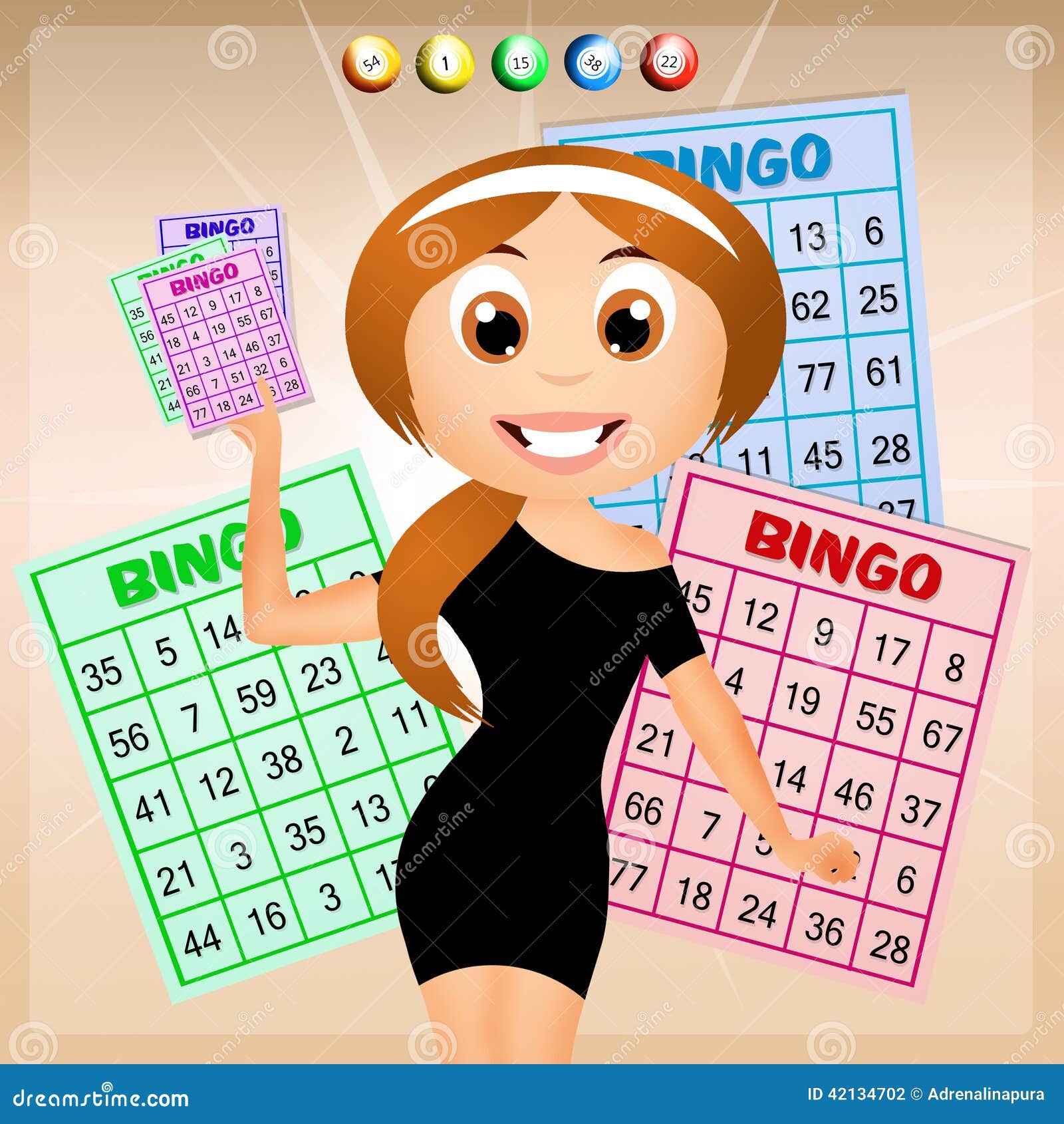 Girl With Bingo Cards Royalty-Free Stock Photo | CartoonDealer.com ...