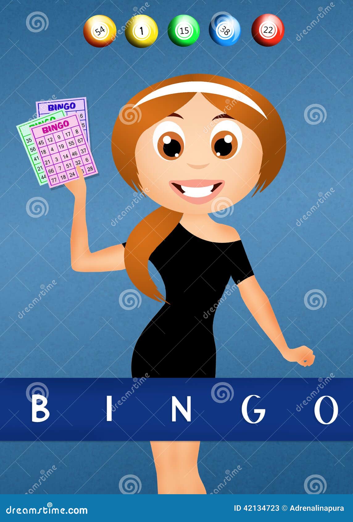 Girl With Bingo Cards Stock Photography | CartoonDealer.com #42134702
