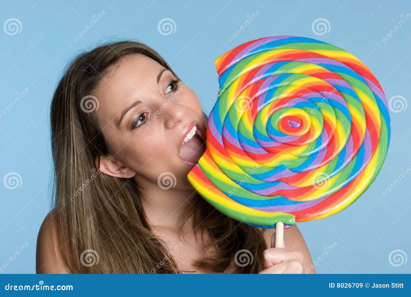 Girl Biting Lollipop stock image. Image of sweets, teens - 8026709