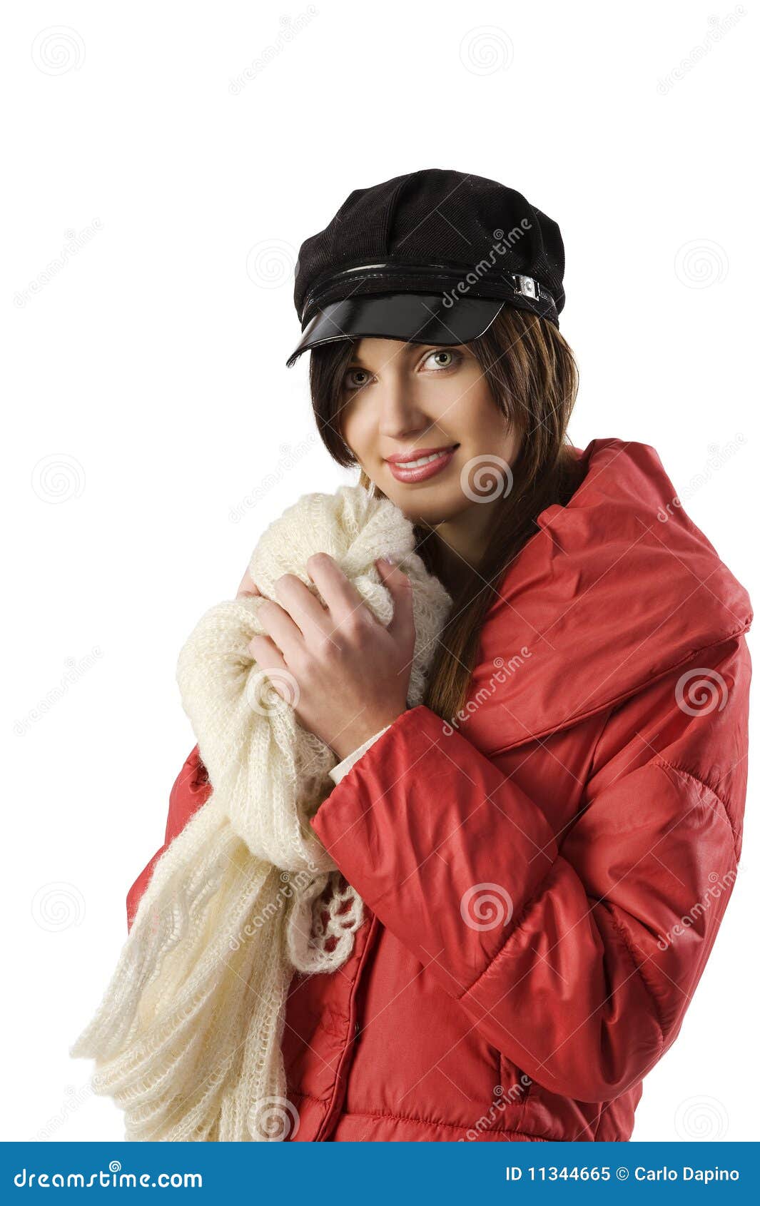 The girl with black cap stock image. Image of adorable - 11344665