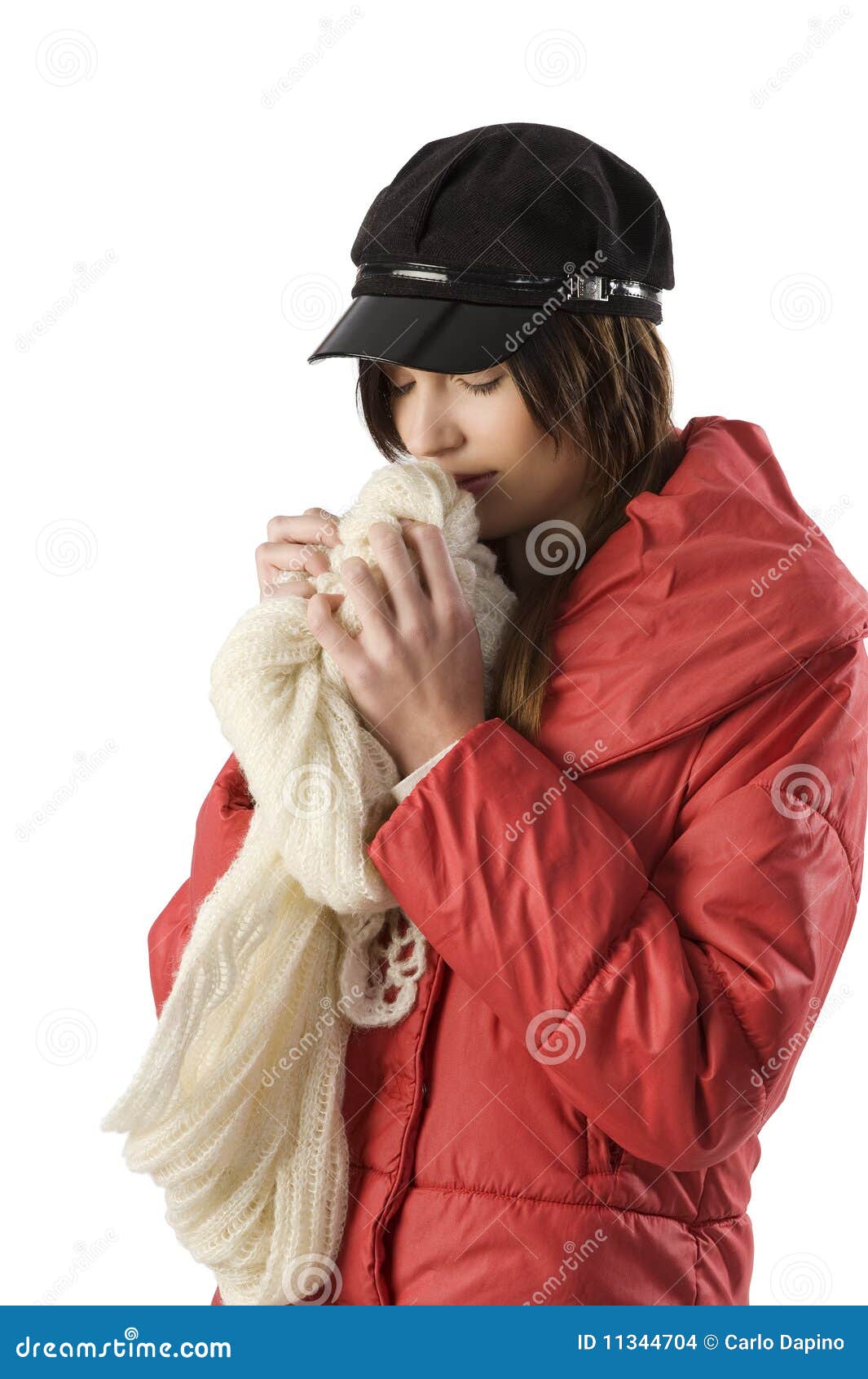 The girl with black cap stock photo. Image of lady, cold - 11344704
