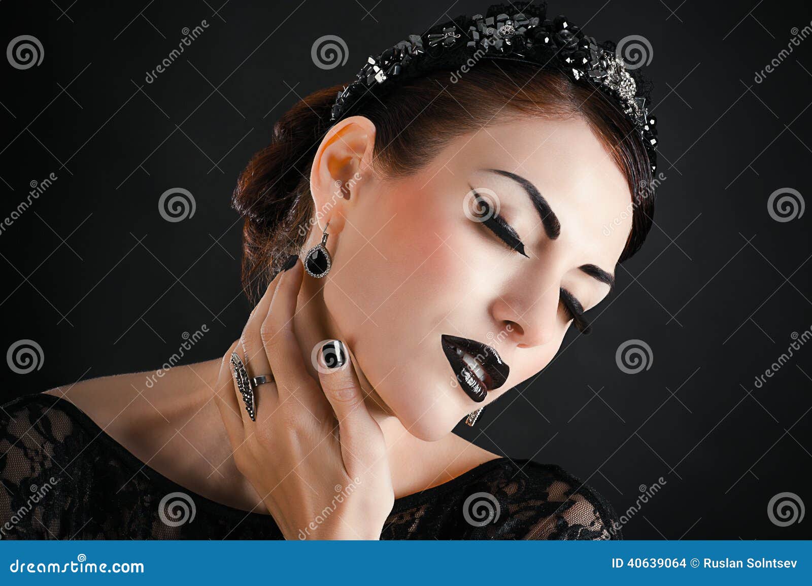 Girl with black makeup stock photo. Image of eyes, glamour - 40639064