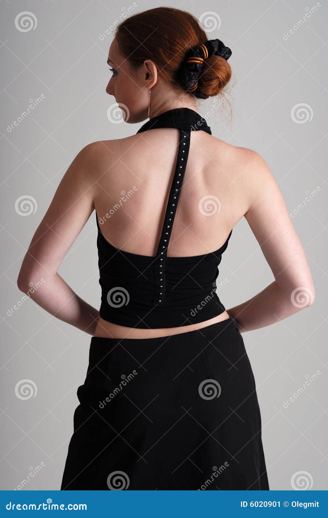Girl in Black Stand Back, Half Face Stock Image - Image of plastic ...