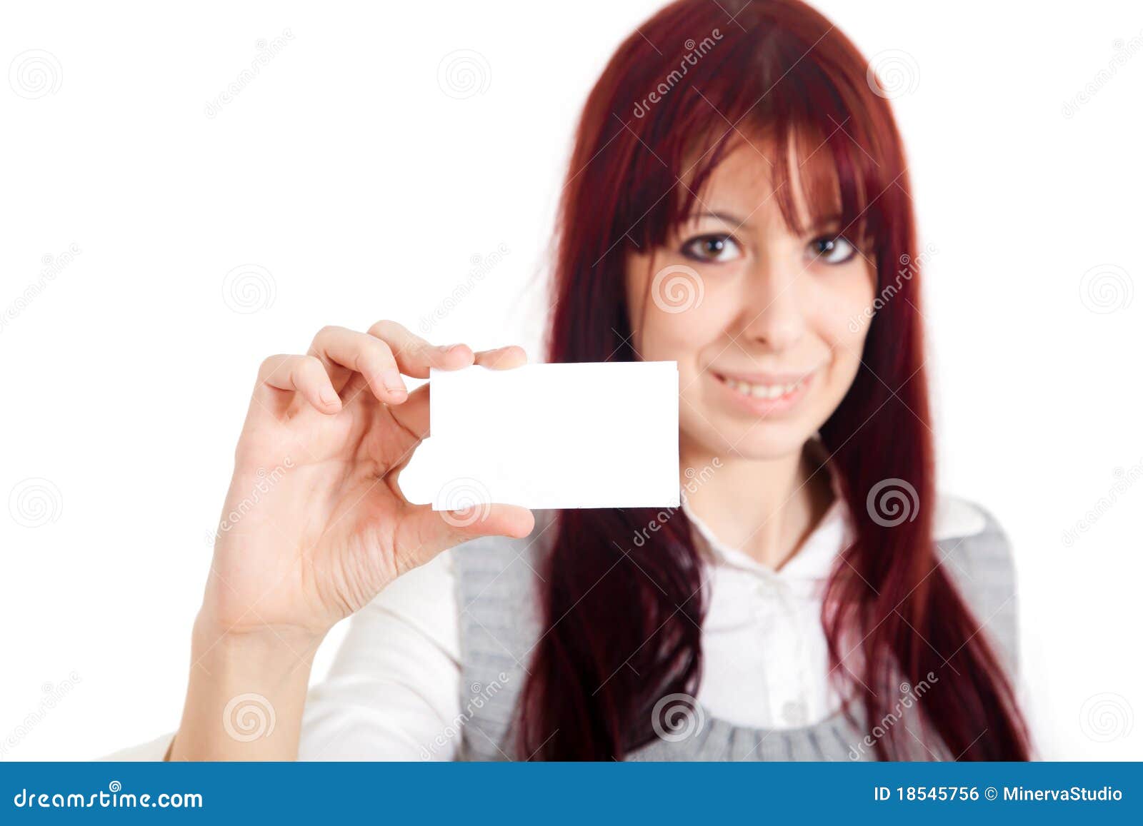 Girl blank card stock photo. Image of people, beautiful - 18545756