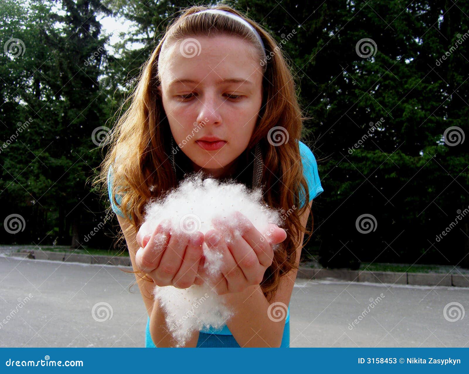 Girl blow fuzz stock image. Image of delicate, biology - 3158453