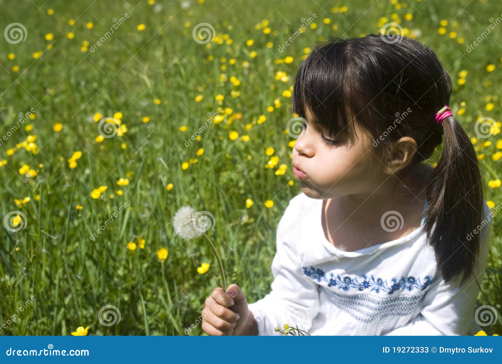 Girl blowing dandelion stock image. Image of blow, colourful - 19272333