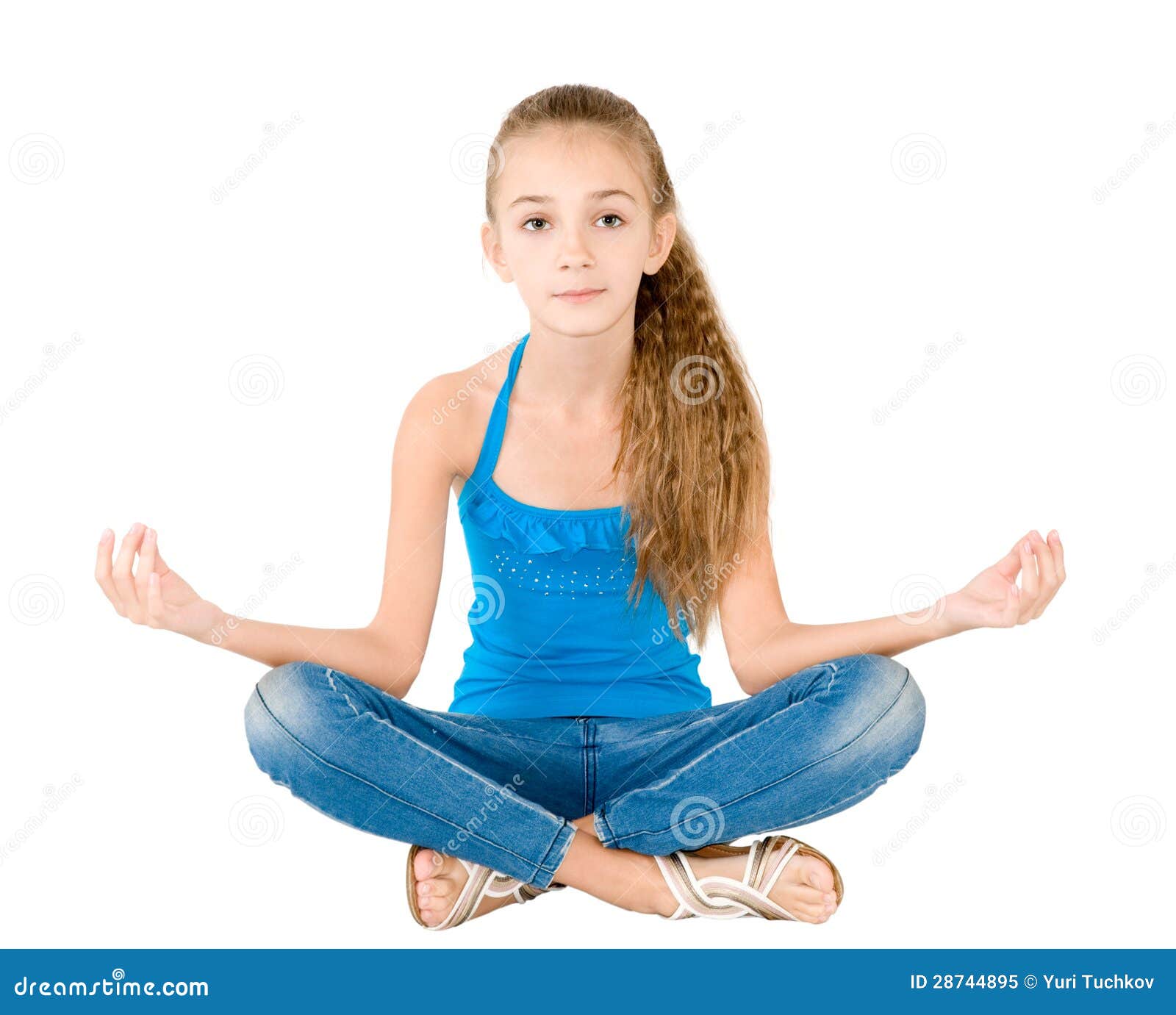 Girl in the blue blouse stock image. Image of teenager - 28744895