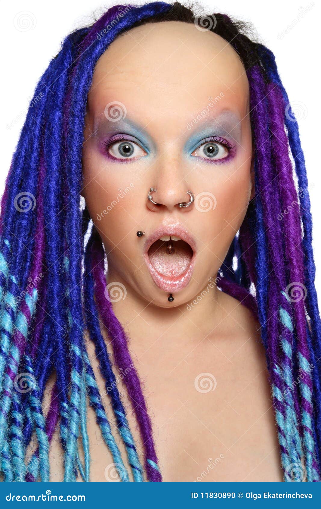 Girl with blue dreads stock photo. Image of look, shaved - 11830890