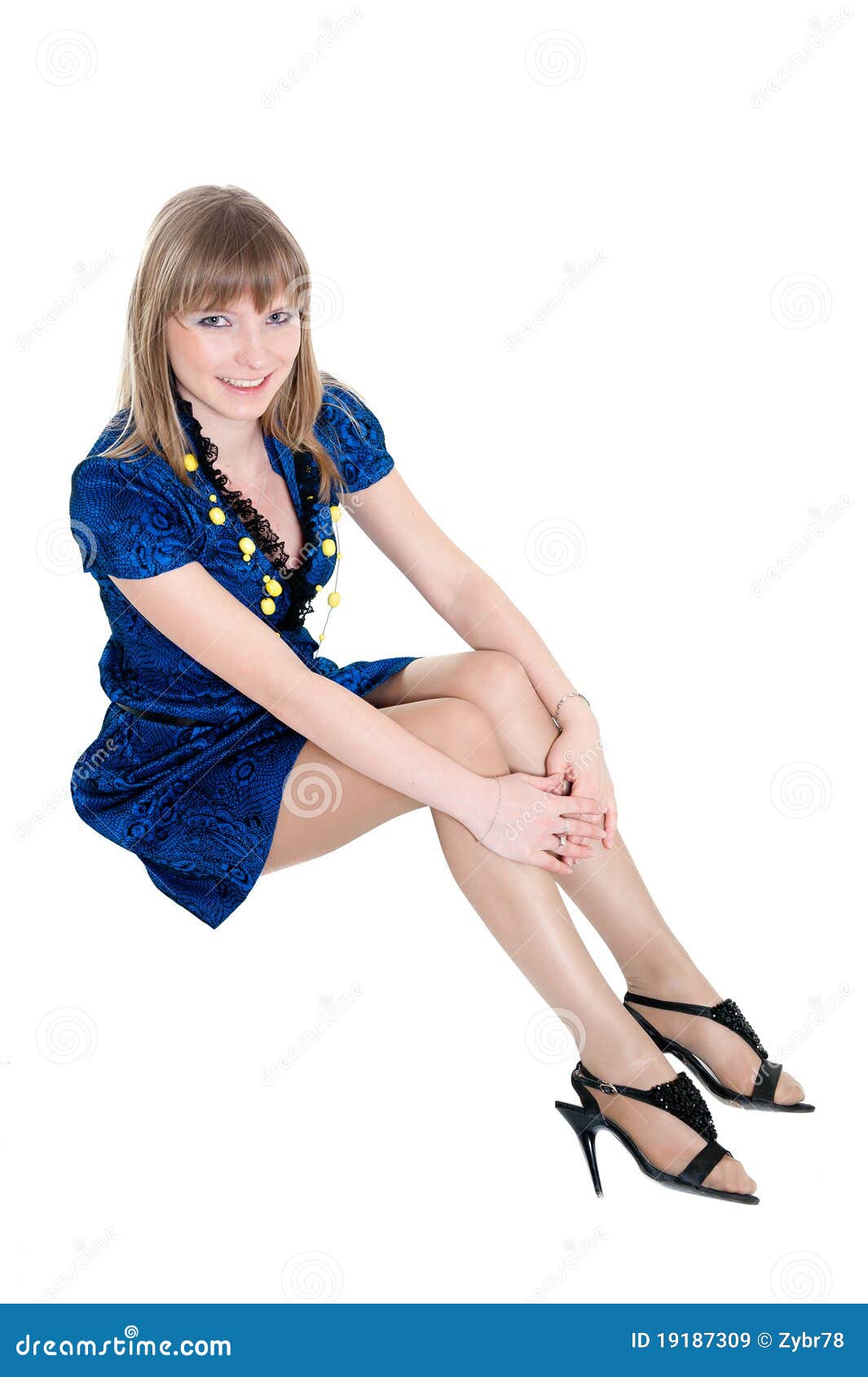 Girl In Blue Dress Stock Image Image Of Beautiful Blue 19187309